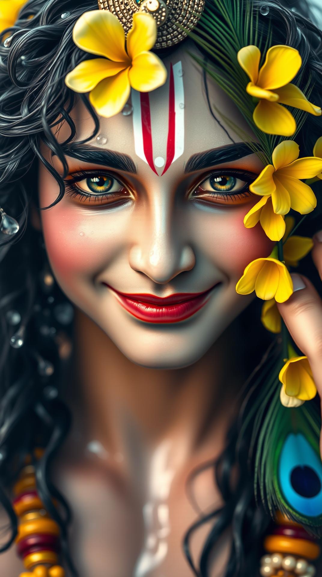 "Ultra-realistic 48K HDR cinematic portrait of Lord Krishna ... - Flux ...