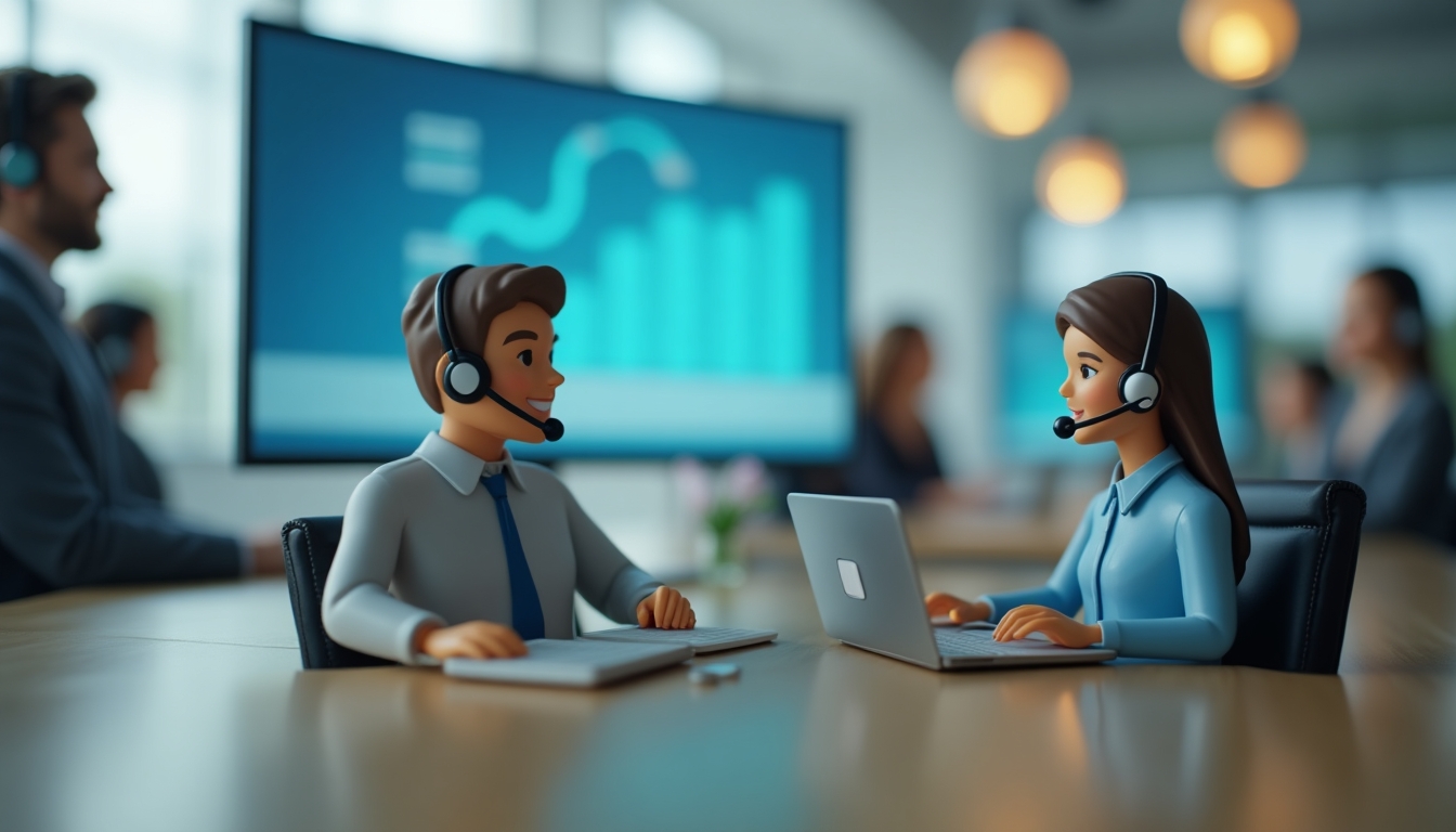 A customer service scenario with miniature figurines: one fi... - Flux ...