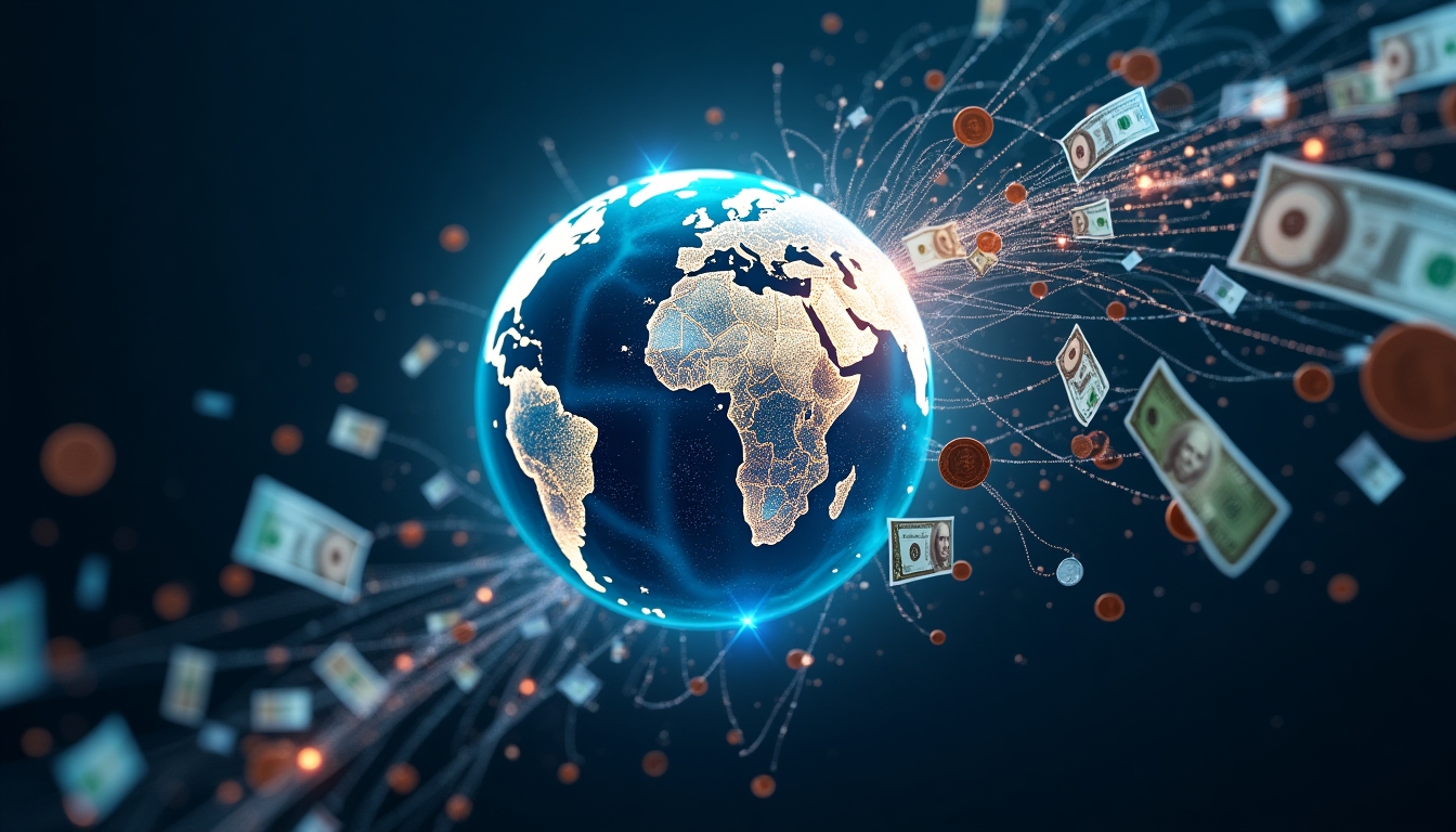 Create a visually stunning, conceptual image representing gl... - Flux ...