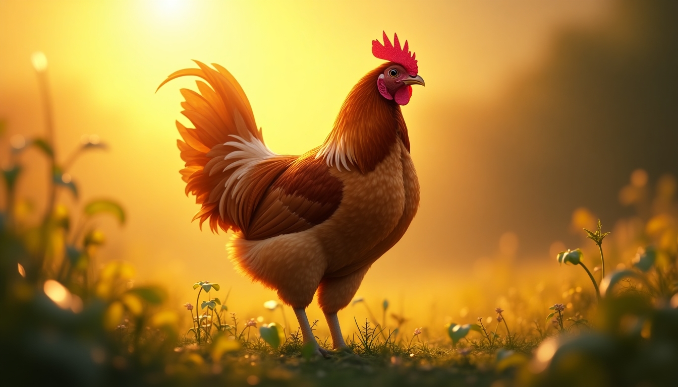 Title: "Golden Guardian: The Majestic Hen" Description: "Tr... - Flux.1 ...