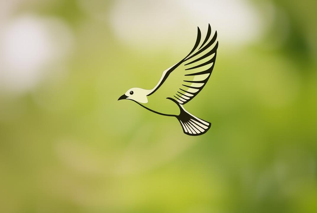 . Stylized bird in flight: Symbolizes freedom and movement.;... - Flux ...