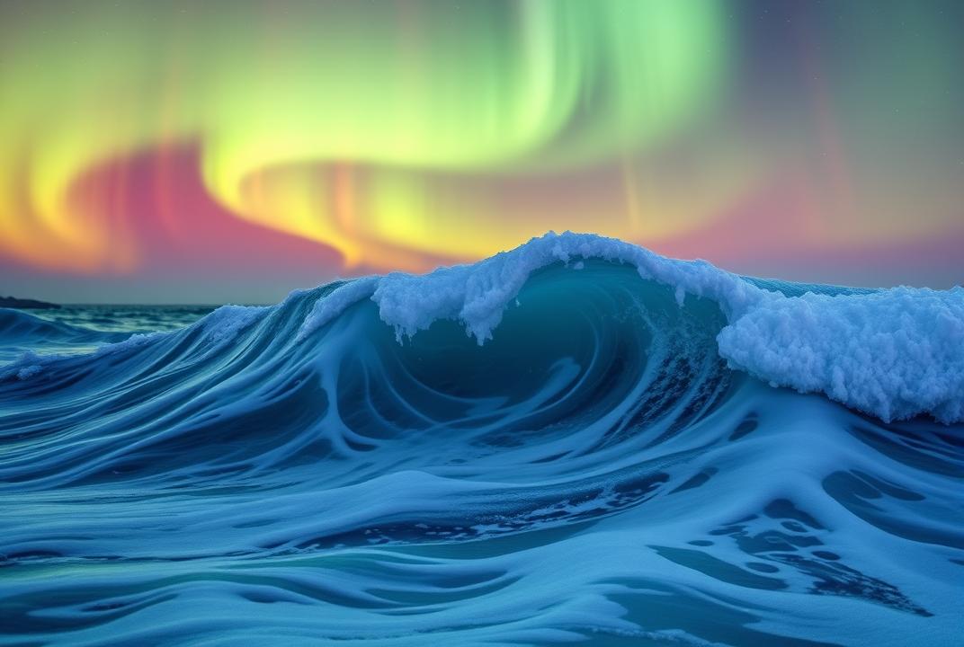 . Aurora Waves - Waves with the colors and flow of the North... - Flux.1 | Flux Image AI