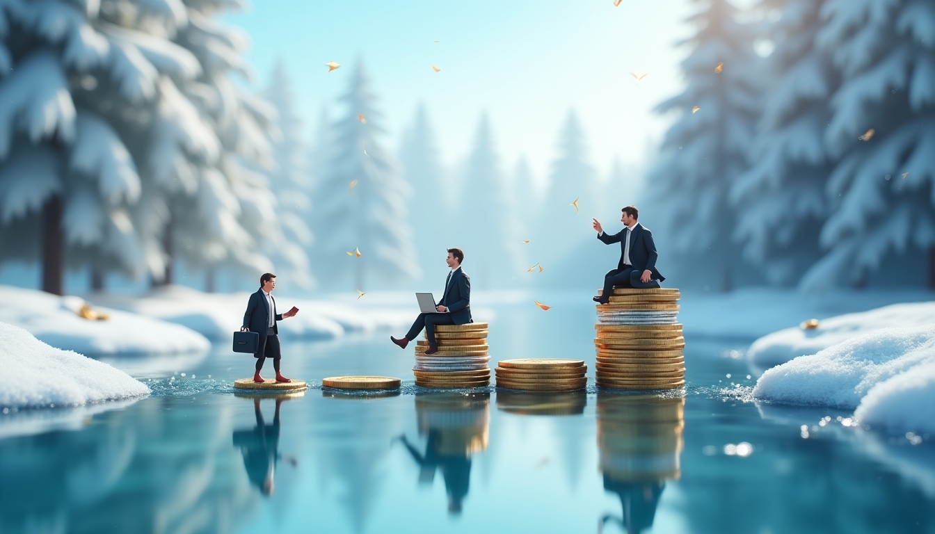 Create a mesmerizing winter wonderland scene where a serene,... - Flux ...