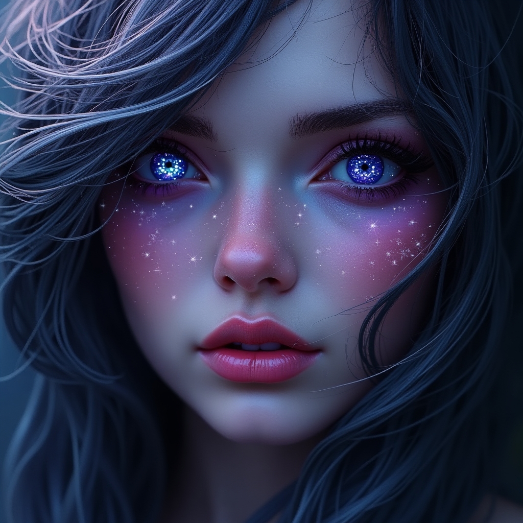 Conceptualize a close-up portrait of a woman, her beauty tra... - Flux ...