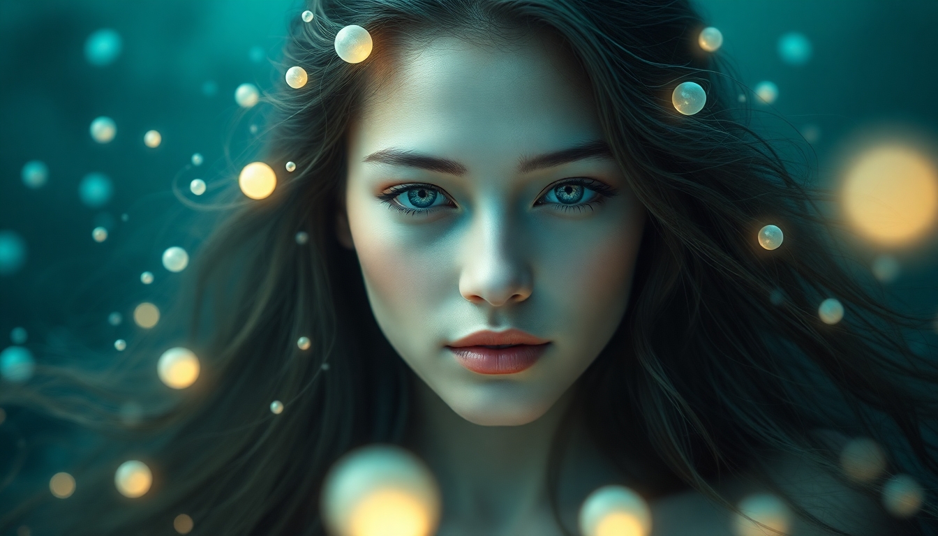 A serene hyper realistic simetrical portrait, front facing, ... - Flux ...