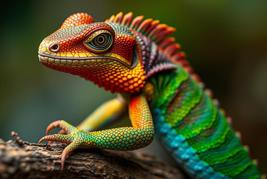. A lizard shedding its skin, revealing vibrant new colors u... - Flux ...