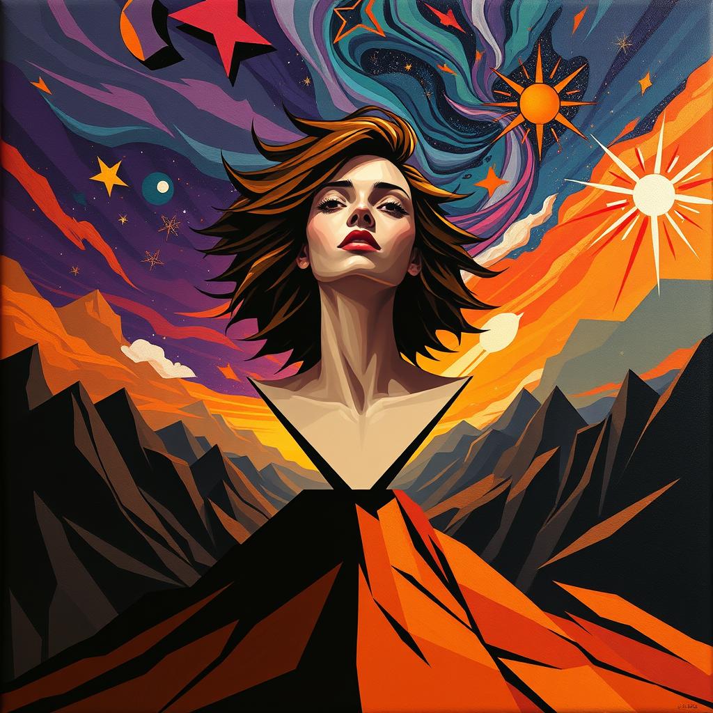 The artwork transforms into a dramatic, expressive compositi... - Flux ...